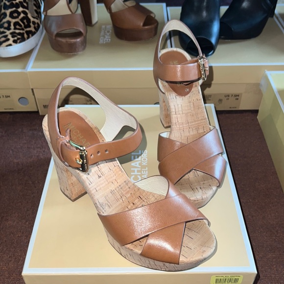 MICHAEL Michael Kors | Shoes | Michael Kors Natalia Leather Platform ...